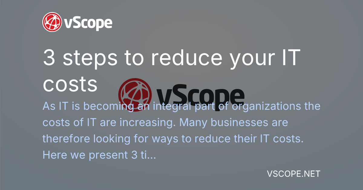 3 steps to reduce your IT costs | vScope