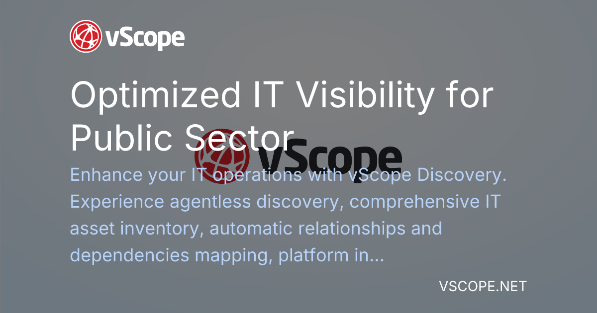 Optimized IT Visibility for Public Sector | vScope