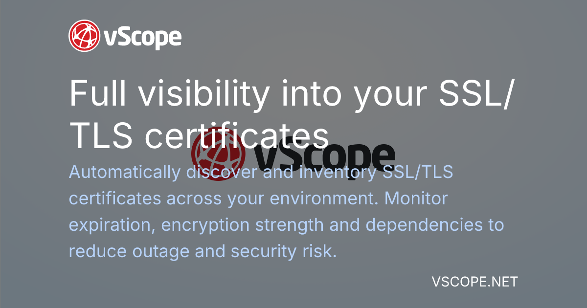 The ultimate SSL tracker | vScope