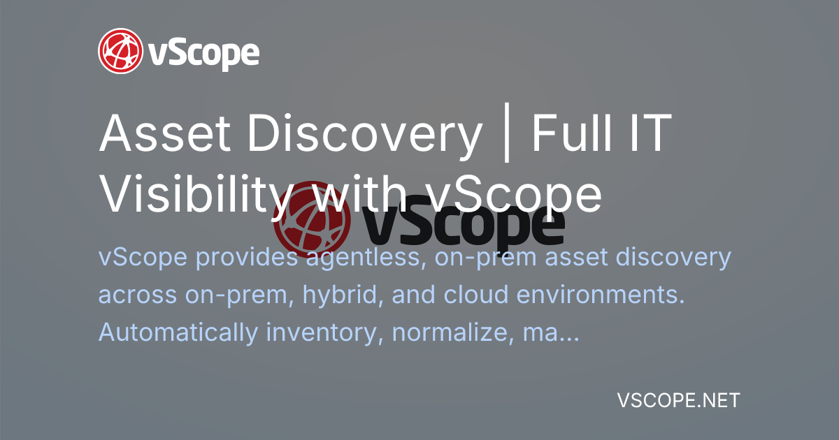 Asset Discovery | vScope